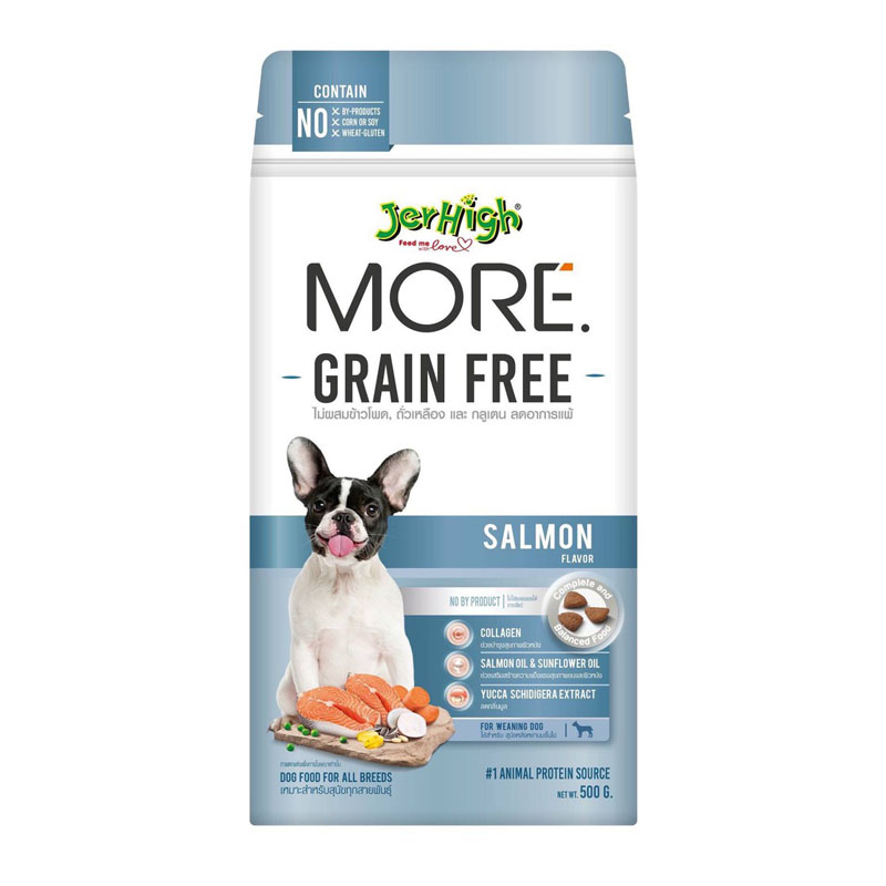 Jerhigh More- Grain Free Salmon 500g - Products - Gloria's Pet Supplies